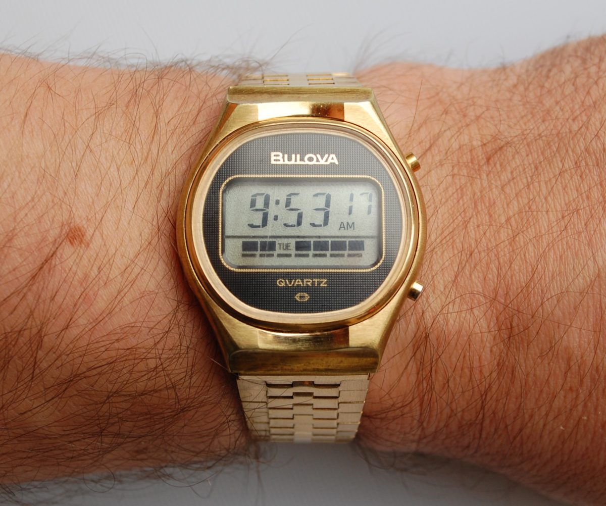 SOLD 1977 Bulova LCD digital watch - Birth Year Watches