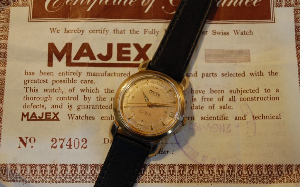 SOLD 1957 Majex automatic with papers - Birth Year Watches