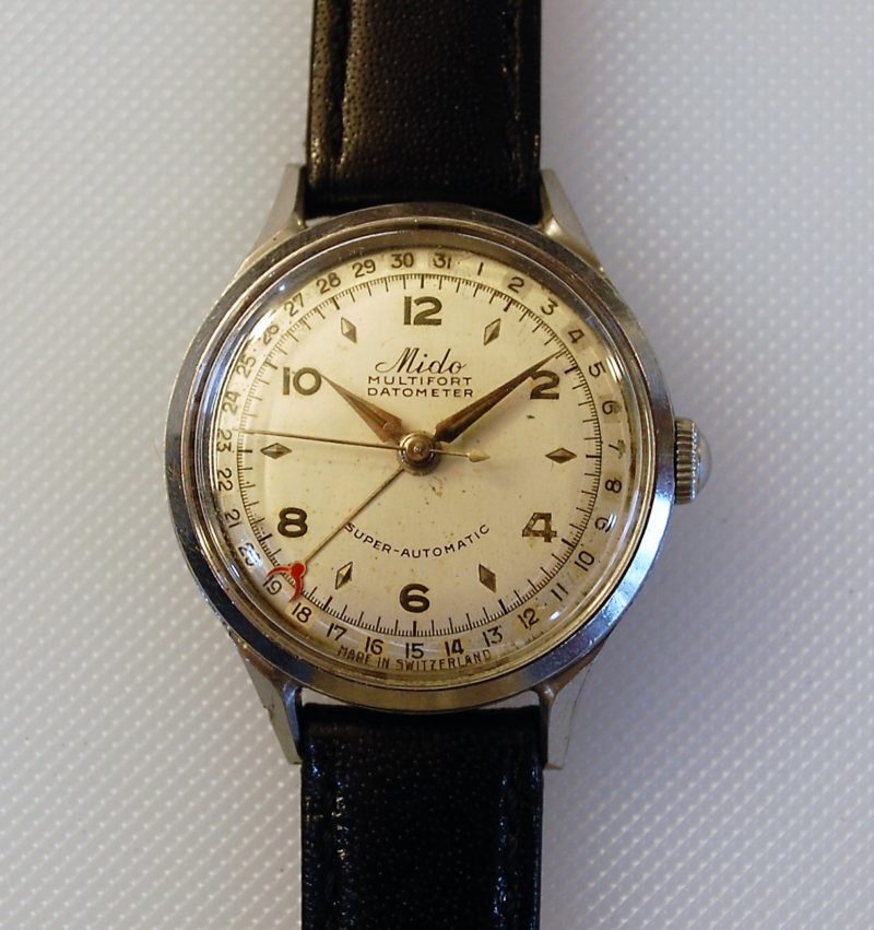 SOLD 1953 Mido Multifort Datometer bumper automatic - Birth Year Watches