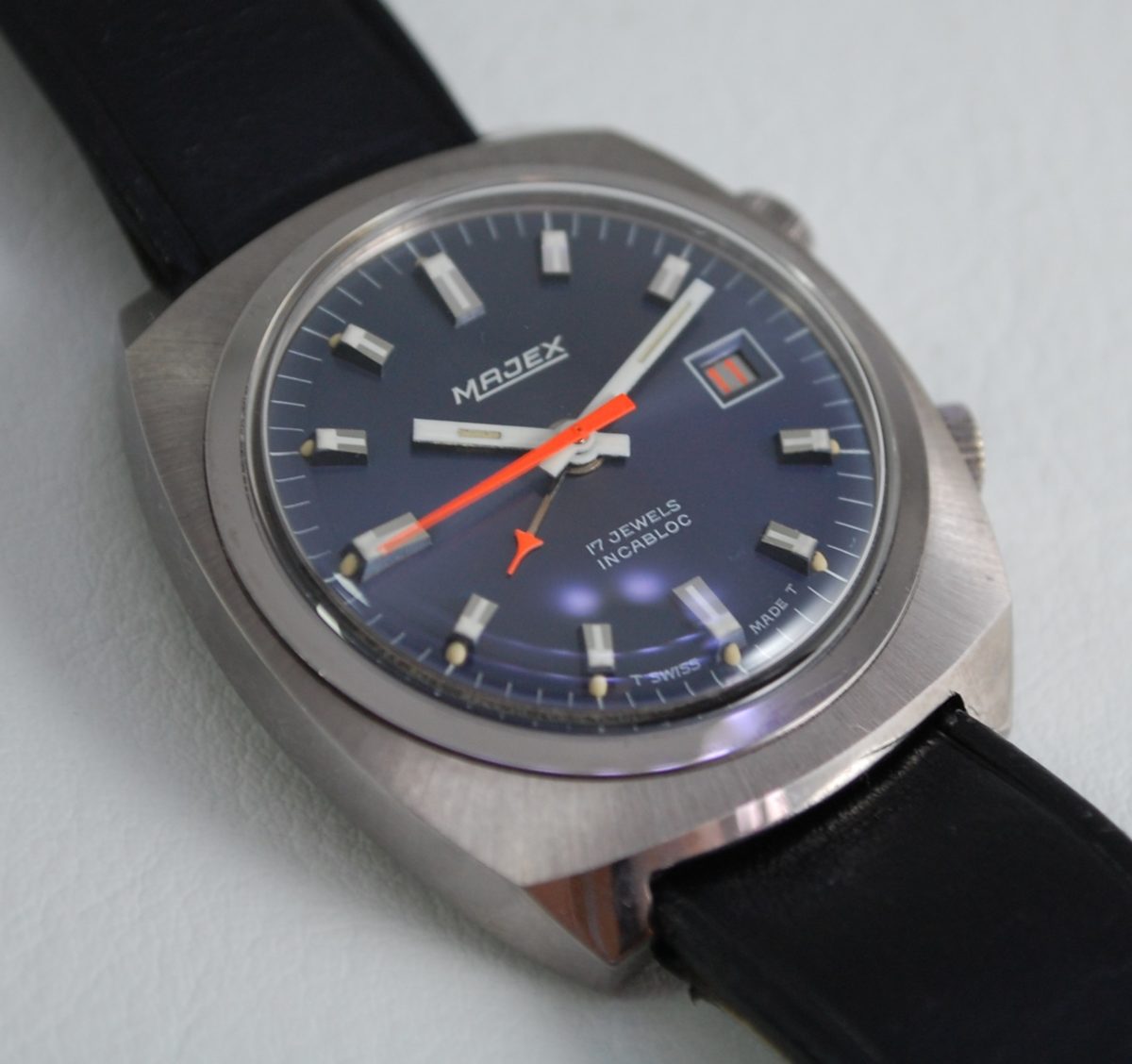 SOLD 1971 Majex Alarm watch with box and papers NOS - Birth Year Watches