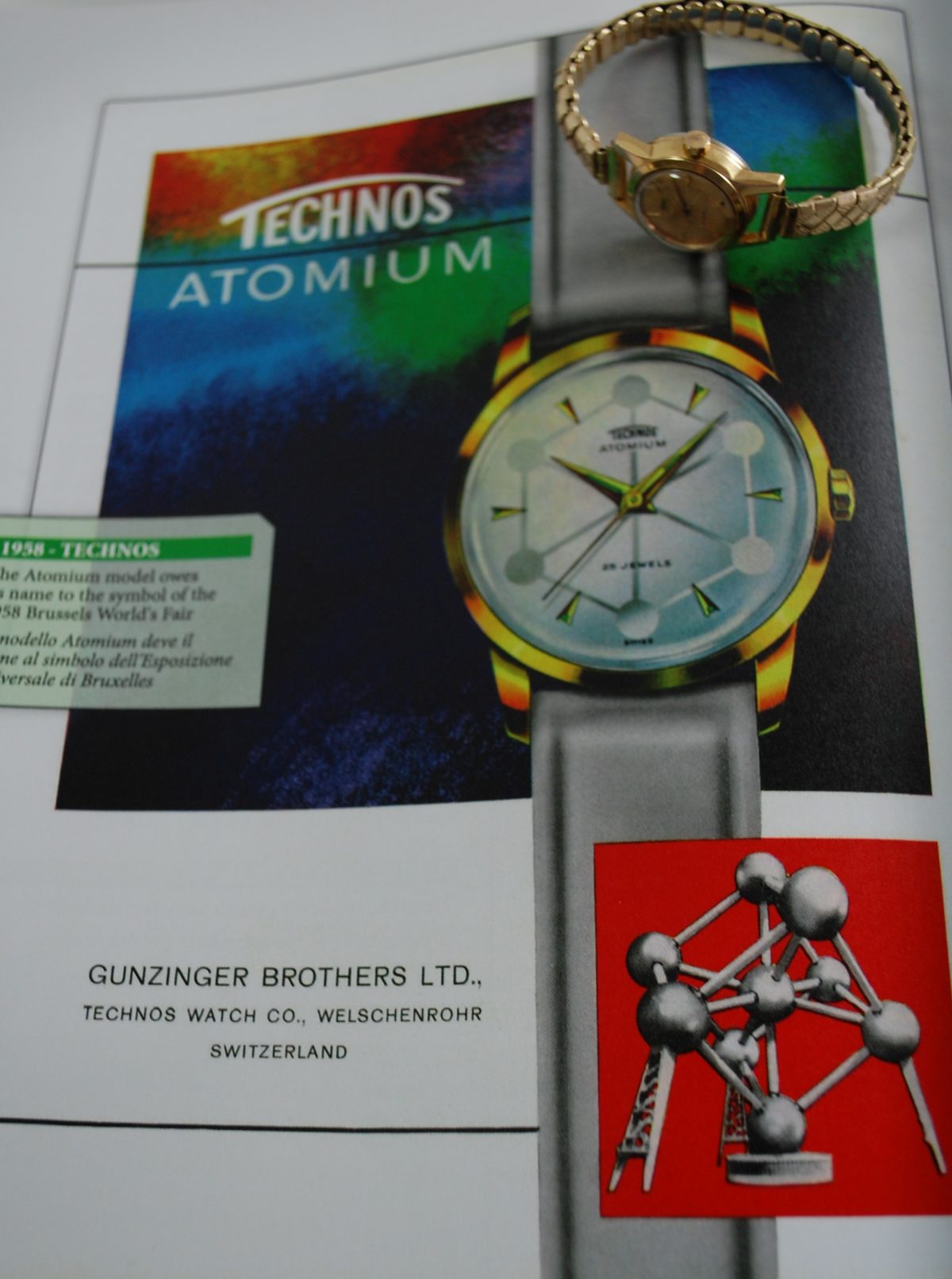 SOLD c1958 Ladies Technos Atomium Automatic - Birth Year Watches