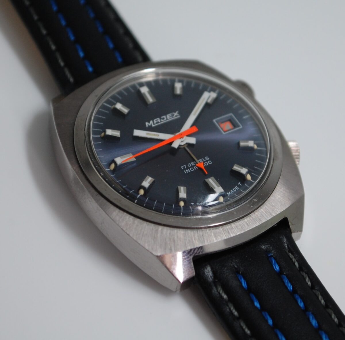 SOLD 1971 Majex Alarm watch with box and papers - Birth Year Watches