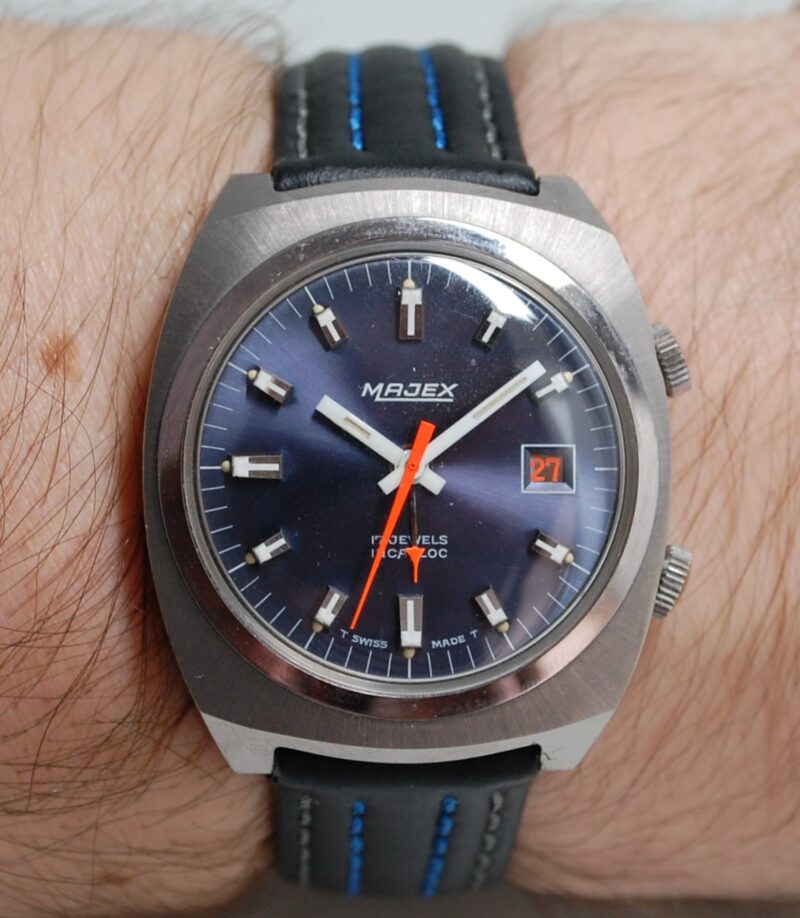 SOLD 1971 Majex Alarm watch with box and papers - Birth Year Watches