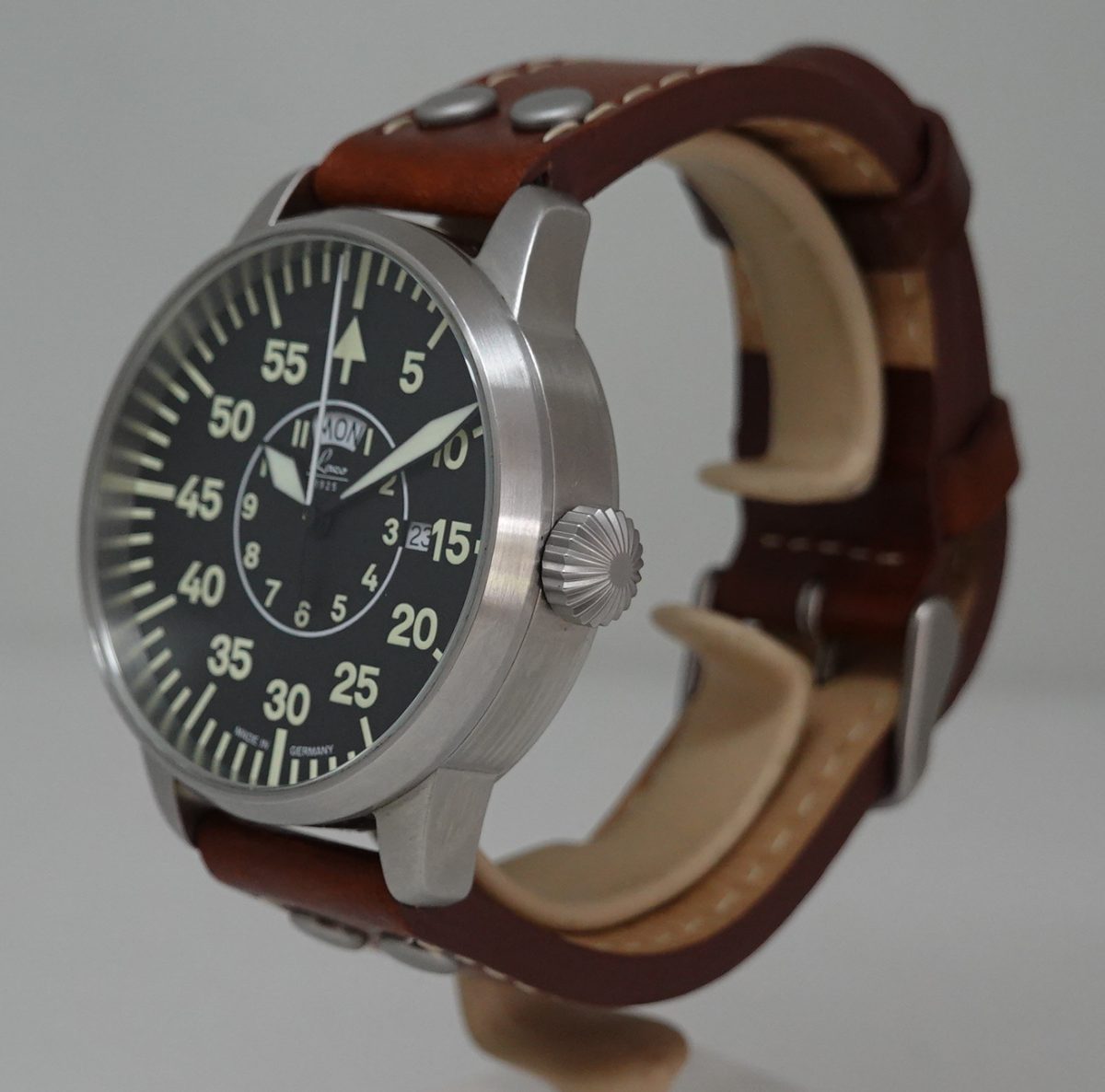 2017 Laco Pilot day date with box and papers - Birth Year Watches