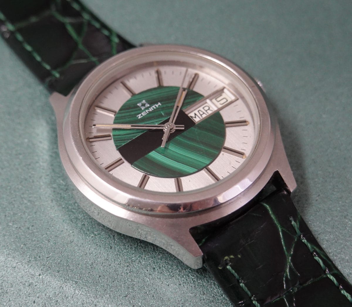 SOLD c1973 Zenith Electronic with Malachite dial - Birth Year Watches
